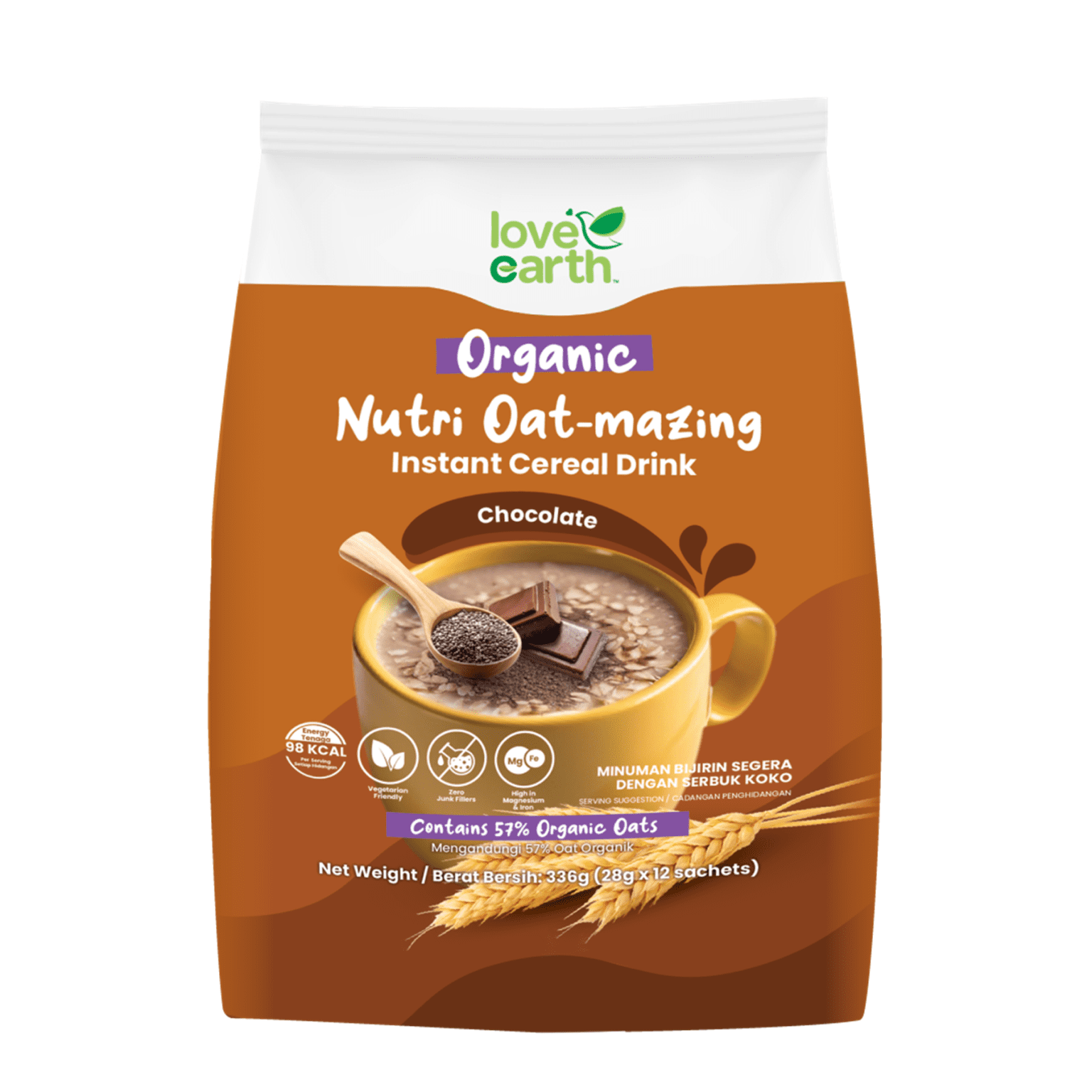 Love Earth Organic Nutri Oat-mazing Instant Cereal Drink - Chocolate ...